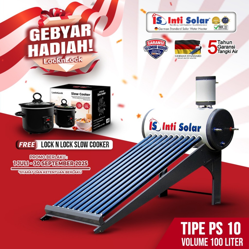 Jual INTI SOLAR PS10 WATER HEATER SOLAR KAPASITAS 100L | Shopee Indonesia