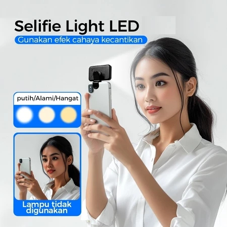 Jual Selfie Light Portable Mini Fill Light Clip Lampu Live Streamer Led ...