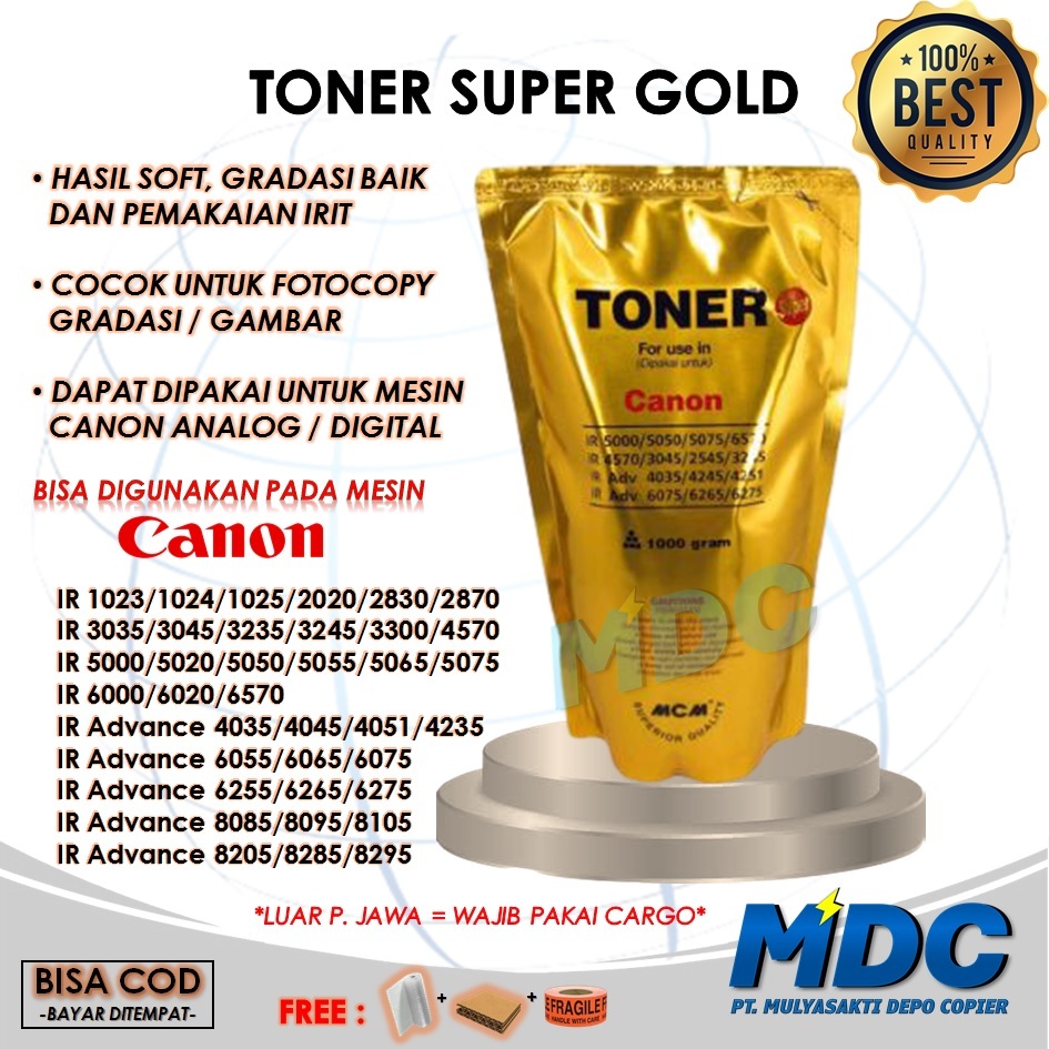 Jual TONER SUPER GOLD MCM 25 PCS / 1 BOX UNTUK MESIN FOTOCOPY CANON ...