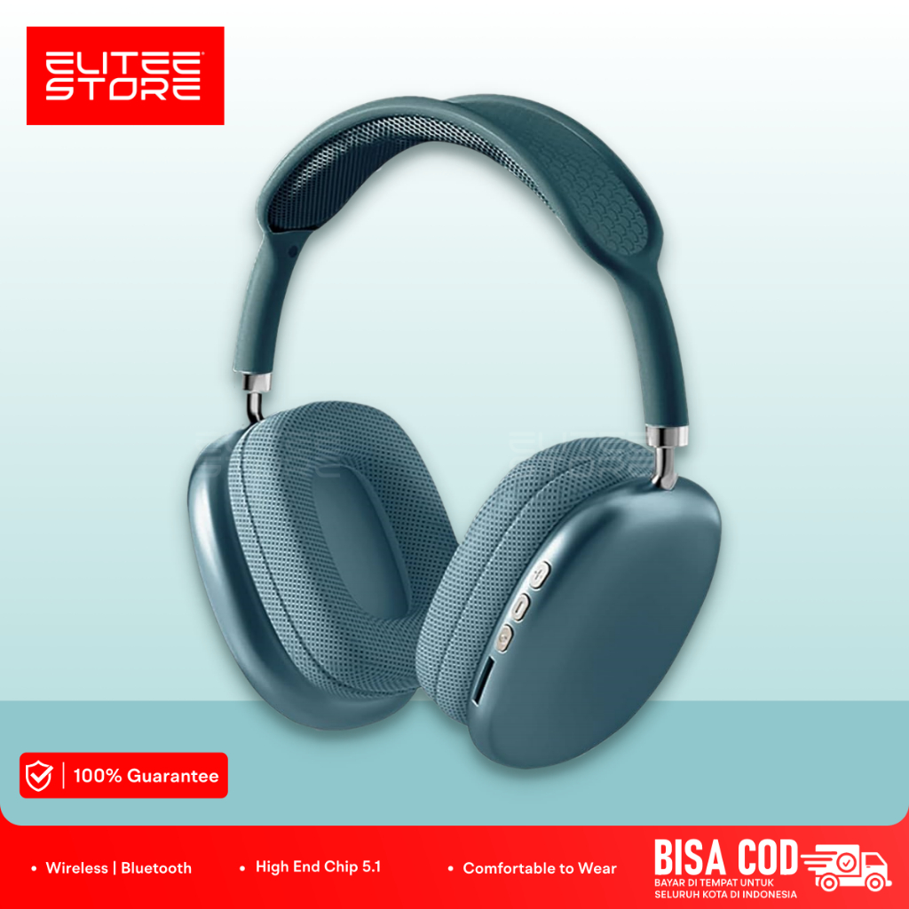 Jual [ COD ] HEADPHONE BLUETOOTH P9 HI-RES MEGABASS NOISE CANCELLING ...