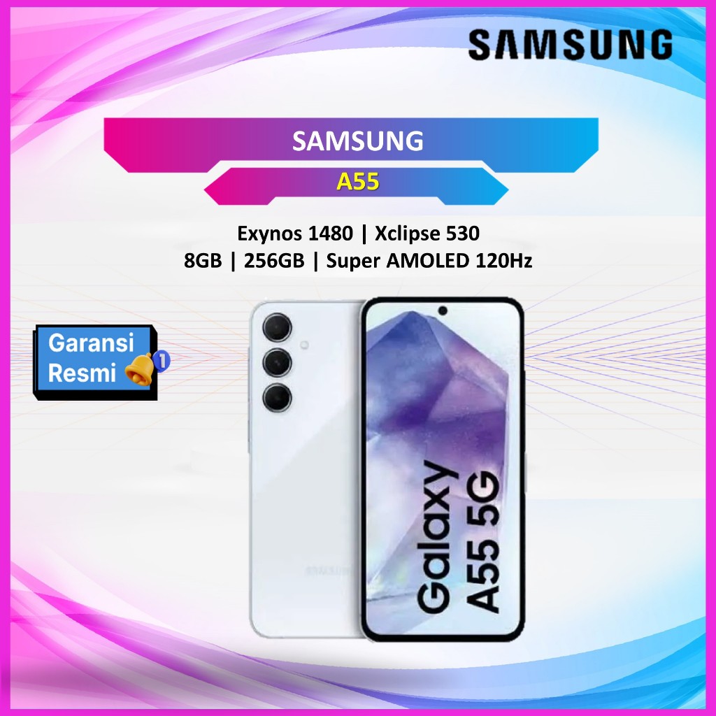 Jual SAMSUNG GALAXY A55 5G 8GB/12GB 256GB ICE BLUE / LILAC / NAVY ...