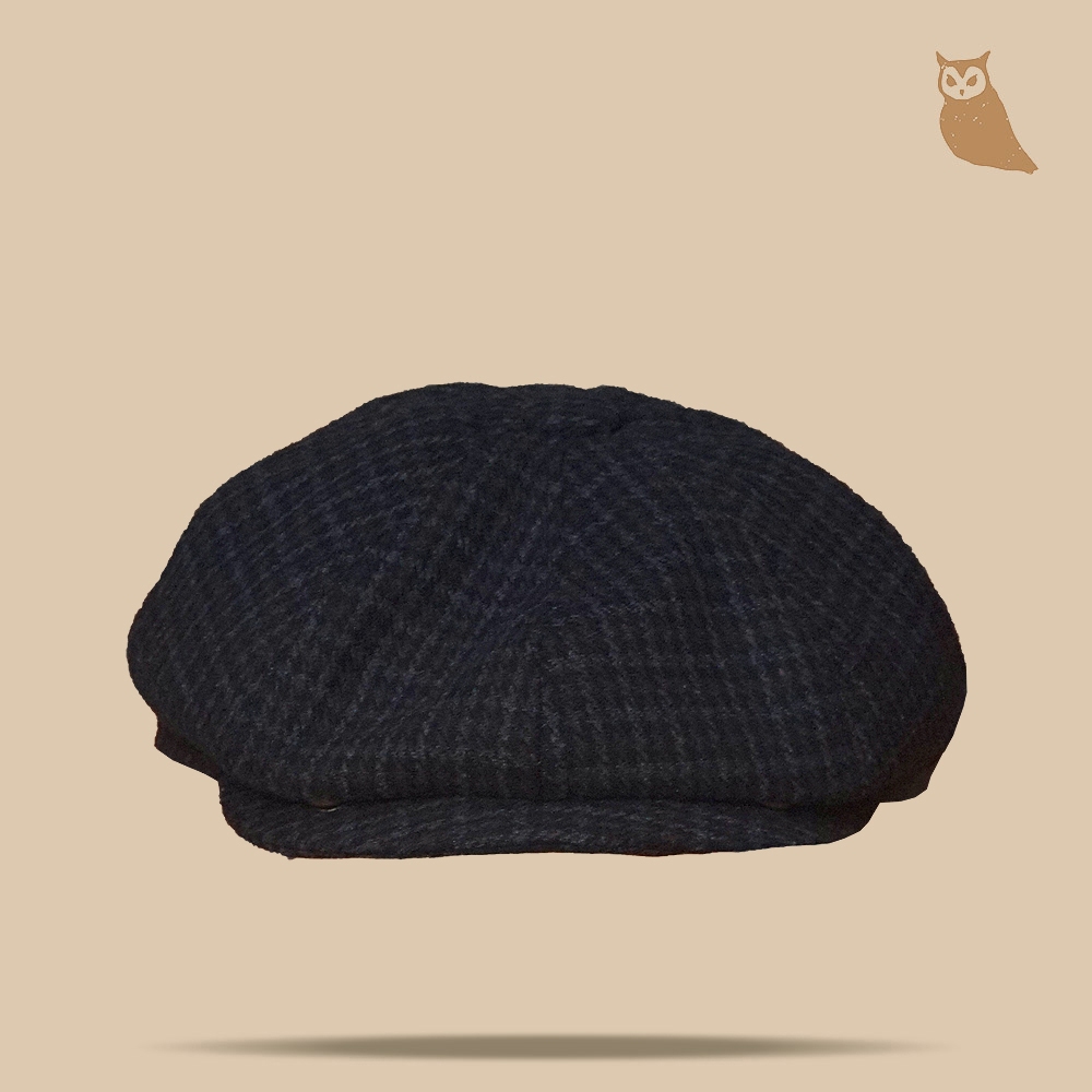 Jual DIVINCES Newsboy Cap Gatsby Black Grey Wool - Topi Vintage Copet ...