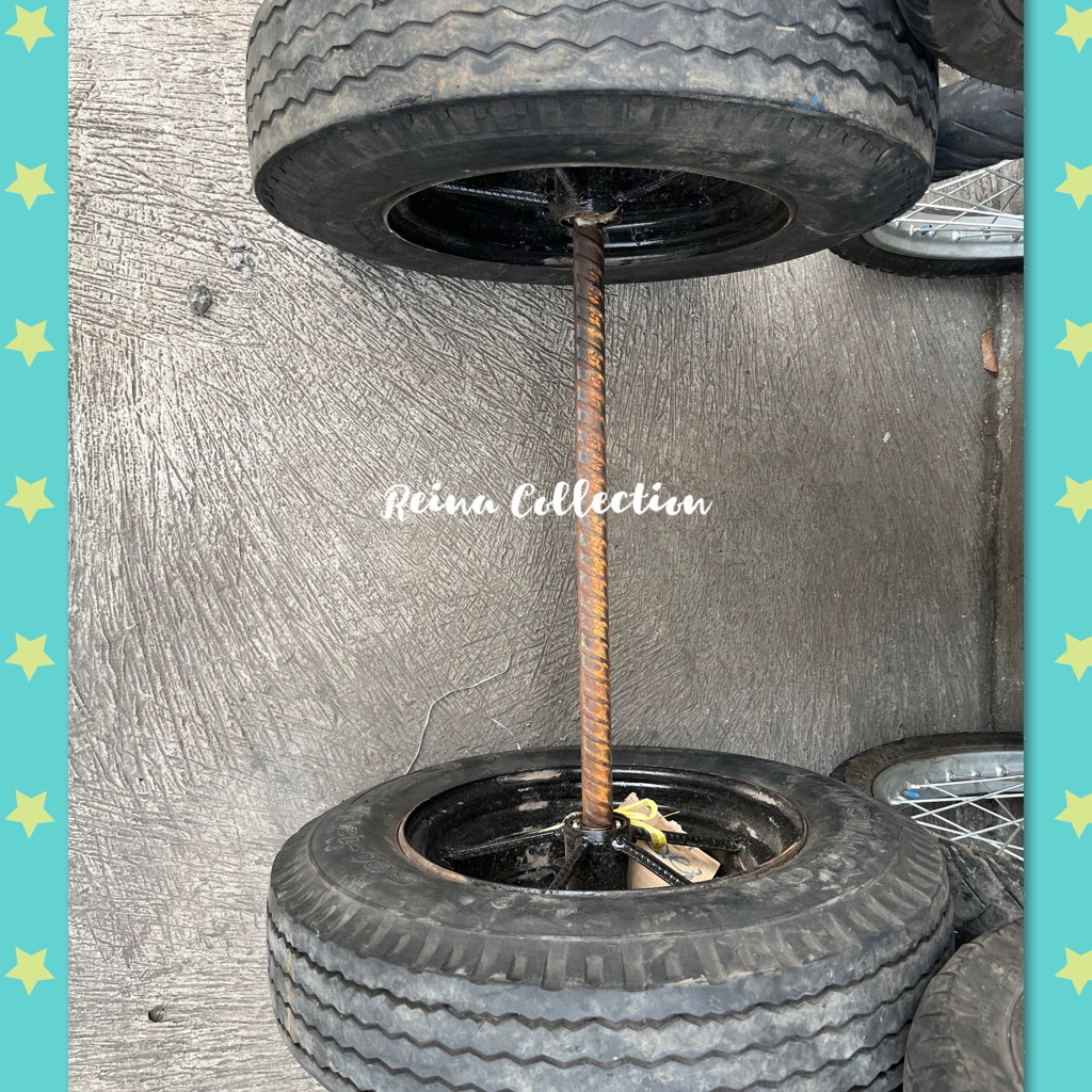 Jual Roda Gerobak Mobil Bos Becak Lengkap As Besar | Shopee Indonesia