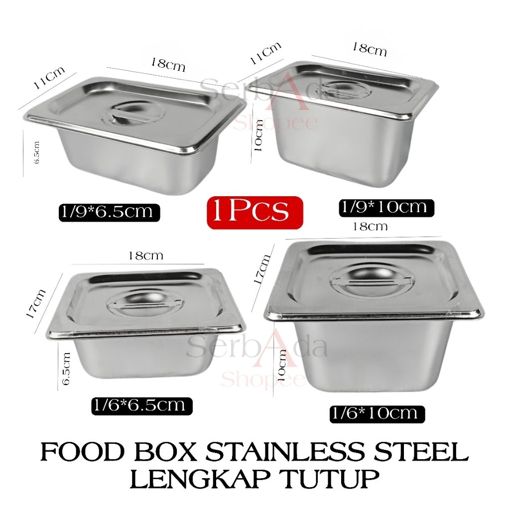 Jual Food Box Wadah Tempat Sambal Bahan Stainless Steel Lengkap Tutup Food Pan Tutup | Shopee ...
