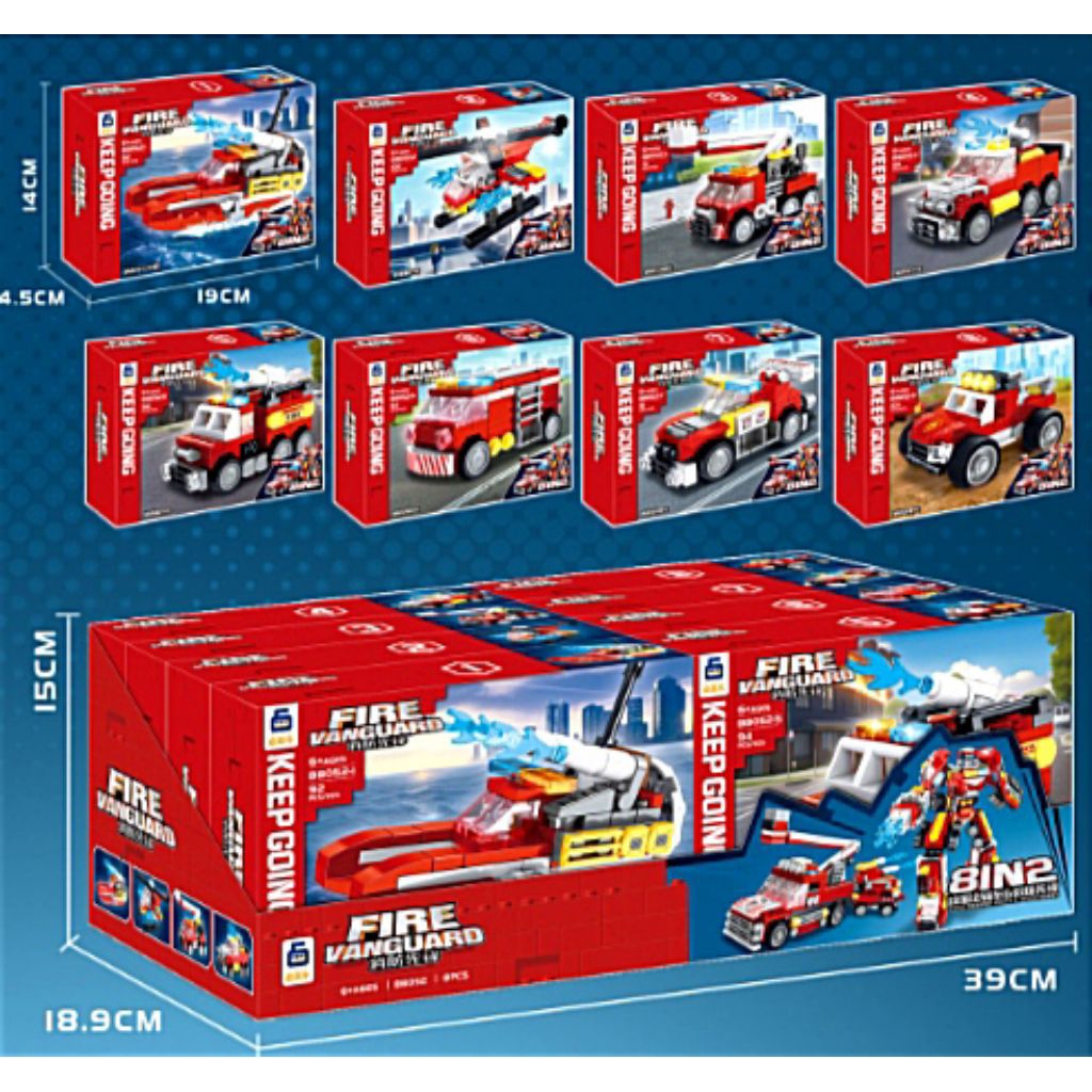 Jual Mainan Edukasi Anak Bricks Fire Vanguard Fighter Robot Truck ...