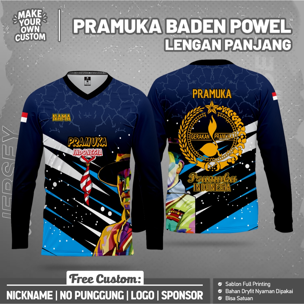 Jual JERSEY PREMIUM FULL PRINTING STYLE PRAMUKA BADEN POWEL (free ...