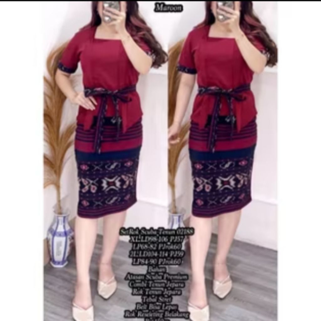 Jual ( PRODUK NEW ) SETELAN TENUN KUTUBARU KOMBINASI MIX TOYOBO. BAJU ...