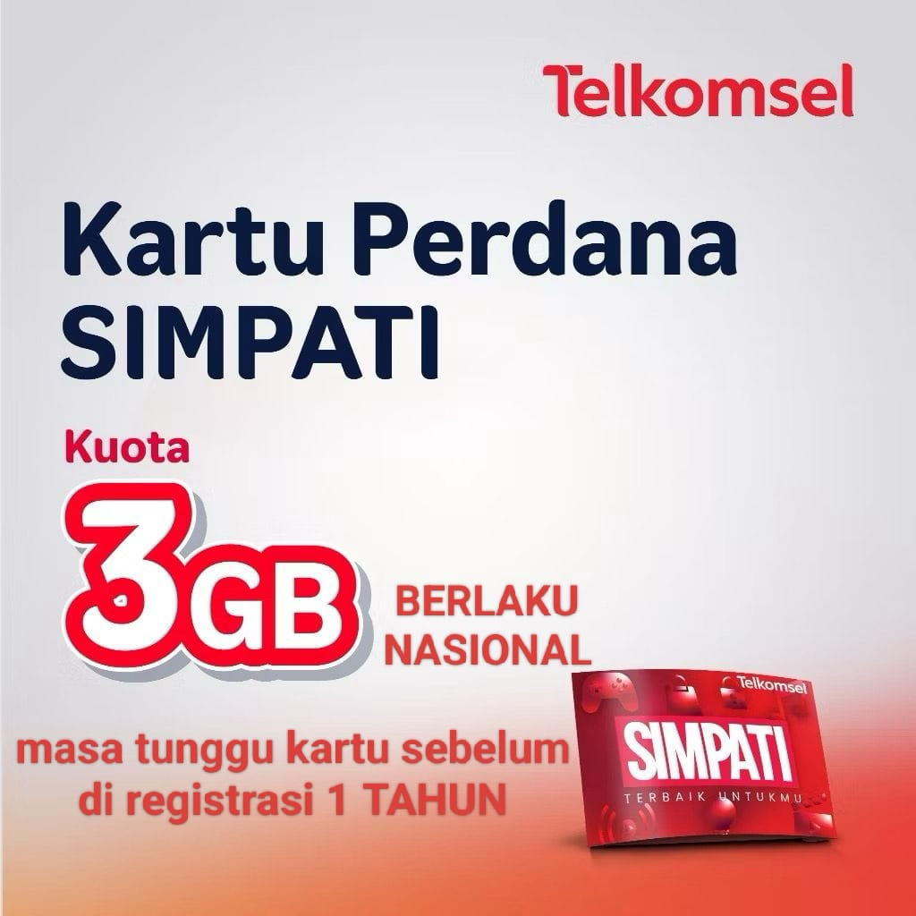 Jual NEW Kartu Perdana Telkomsel 3GB Nasional Expanyer/masa tunggu 1 tahun | Shopee Indonesia