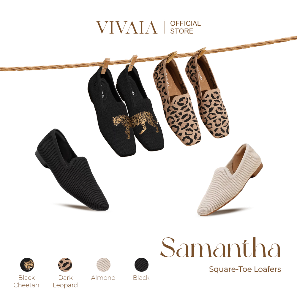 Jual VIVAIA Sepatu Wanita Square-Toe Loafers (Samantha) - Dark Leopard ...
