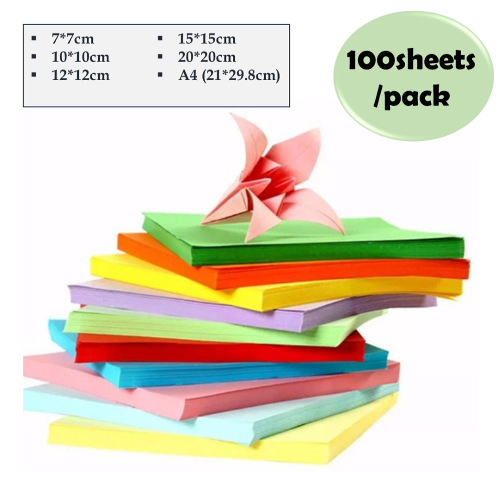 Jual Bayluna | 100 Lembar Dua Sisi Kertas Origami Paper 7x7, 10x10 ...