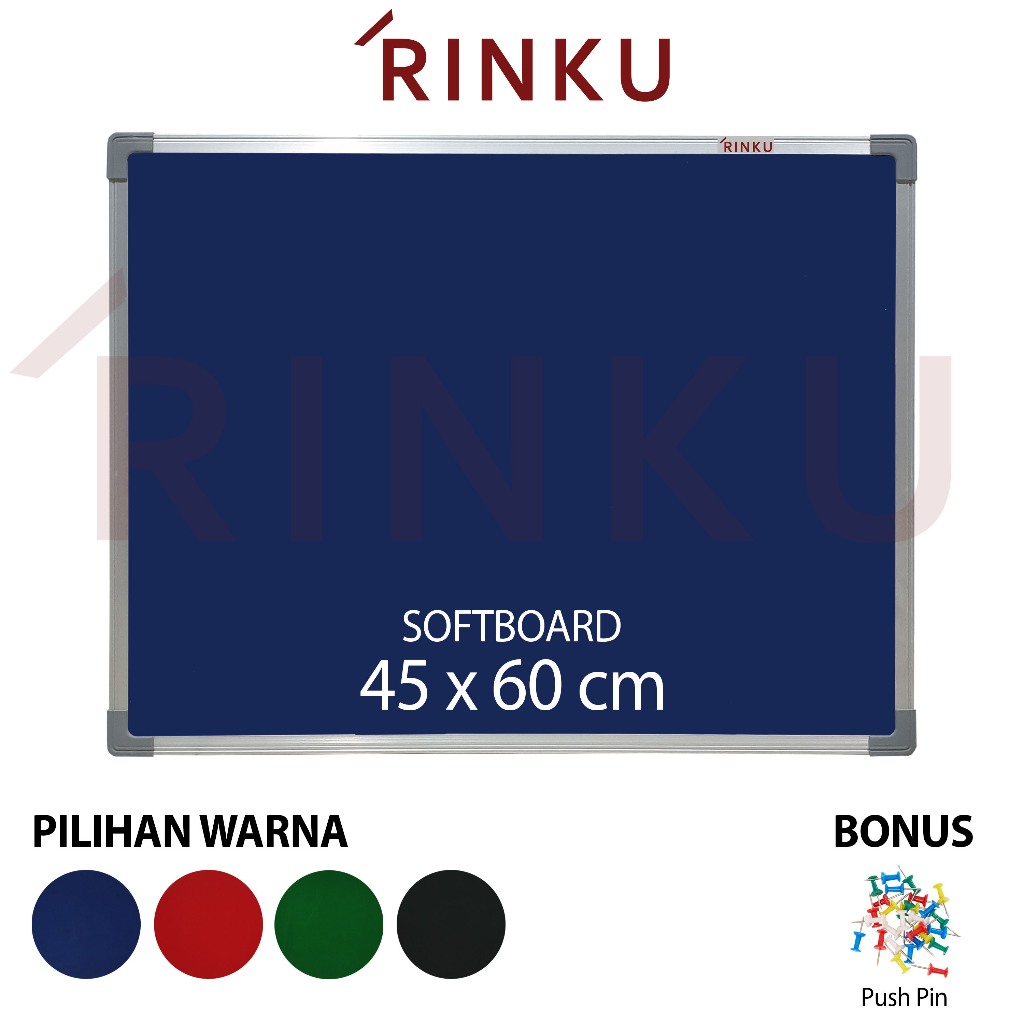 Jual Softboard Pin Board Cork Board Gantung Bludru Rinku 45x60 cm ...