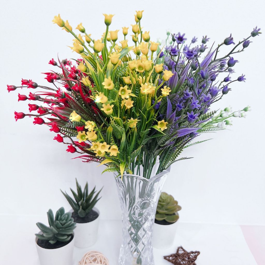 Jual [FlowerWorld]Artificial Bunga Lonceng Plastik 1 Tangkai 7 Cabang ...