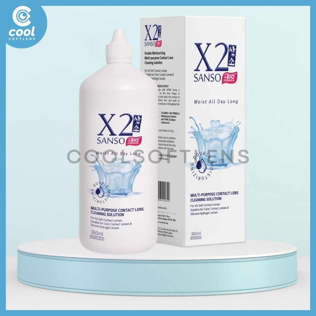 Jual (GROSIR 37.500) Air Softlens X2 Sanso 360ml / Cairan Softlens X2 Sanso + Bio Formula 360 ML ...