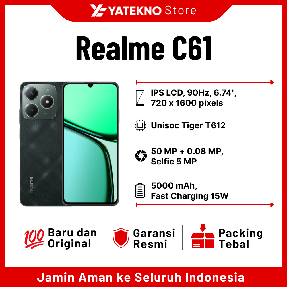 Jual (ORIGINAL) Realme C61 8/128GB GARANSI RESMI ~ NEW | Shopee Indonesia