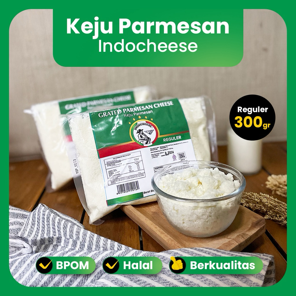 Jual Indocheese Keju Parmesan | Grated Parmesan Cheese 300gr | 100% ...