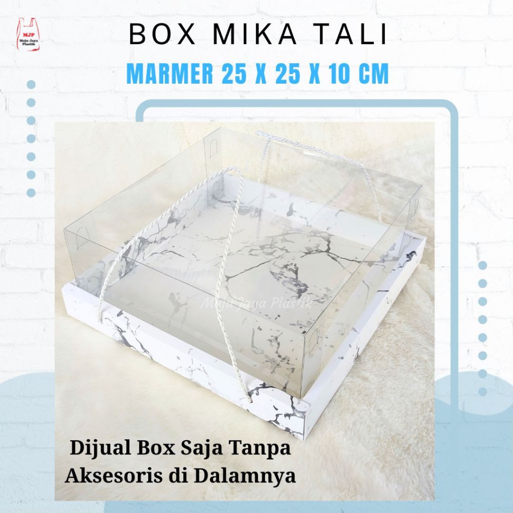 Jual Box Mika Tali Marmer 25x25x8 25x25x10 Cup Cake Isi 9 Kotak Tray 9 ...