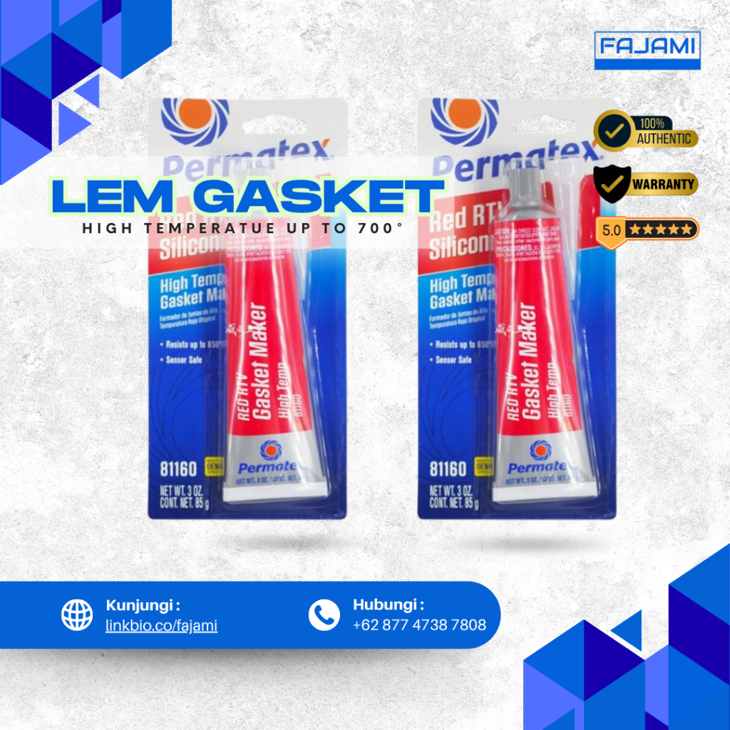 Jual Lem Gasket Permatex Red RTV – High Temp Silicone 81160 / Lem ...