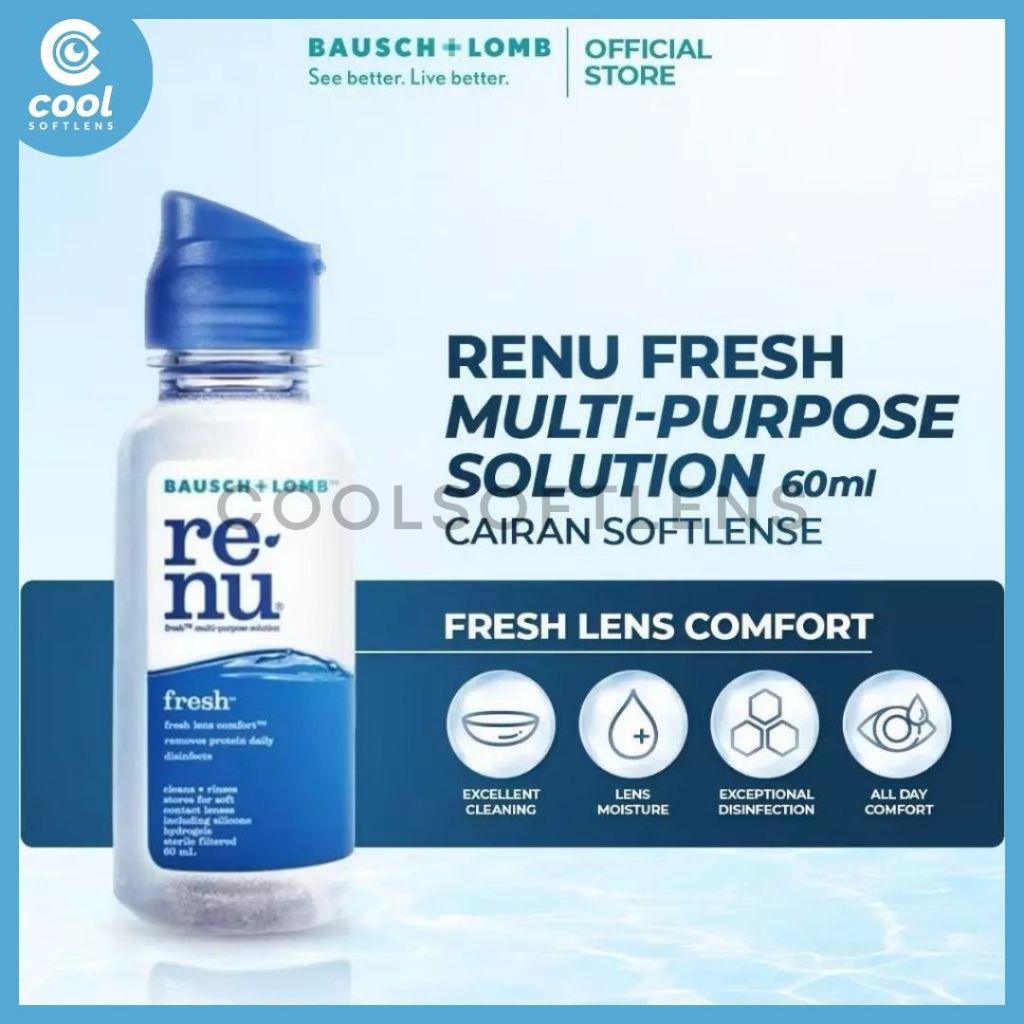 Jual Air Softlens RENU FRESH 60ml By Bausch + Lomb / Cairan Softlens ...