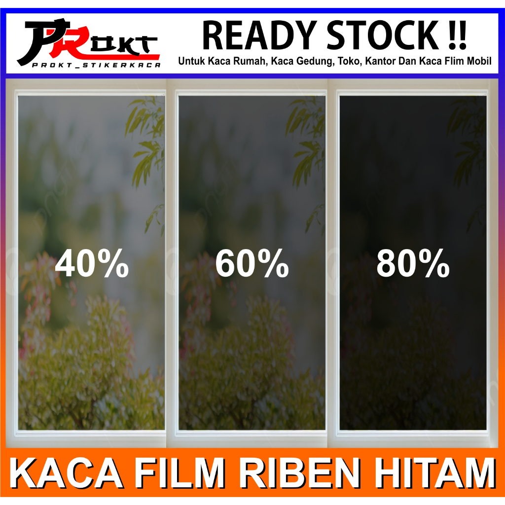 Jual Stiker Kaca Film Jendela Rumah Kaca Film Mobil Riben Warna Hitam ...