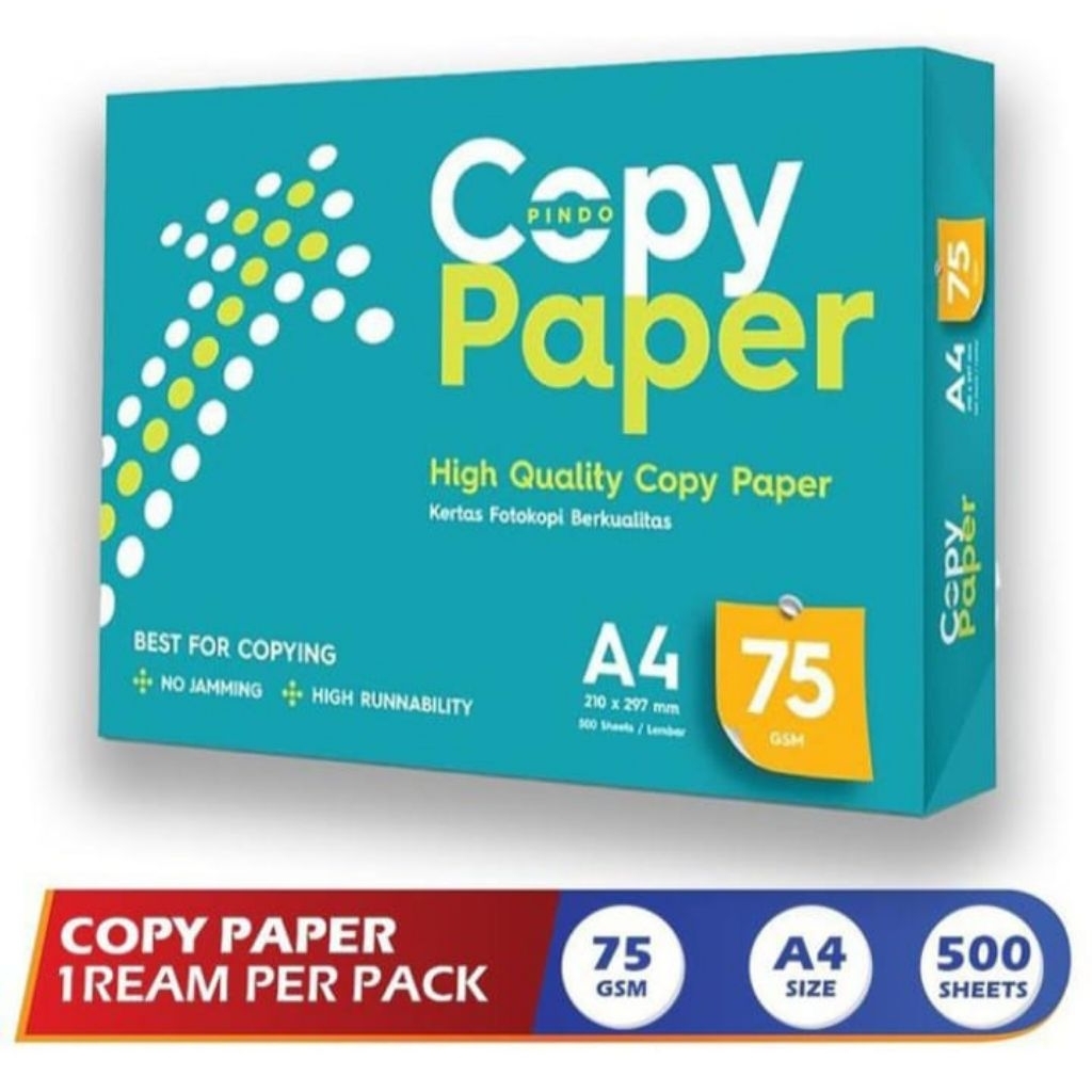 Jual Kertas Hvs Copy Paper ukuran A4 75 Gram / F4 75 Gram - Rim isi 500 ...