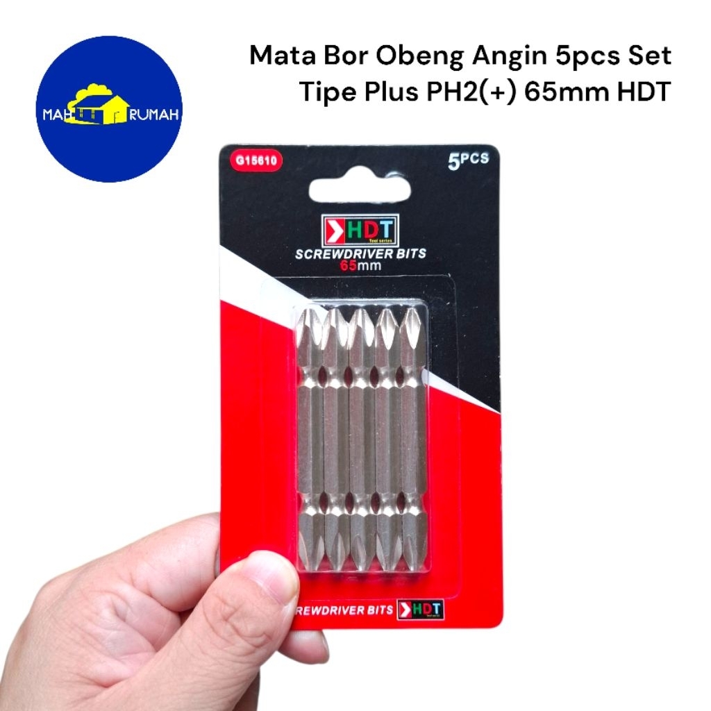 Jual HDT - Mata Bor OBENG ANGIN PLUS PLUS 5pcs Set PH2 ++ 65mm ...