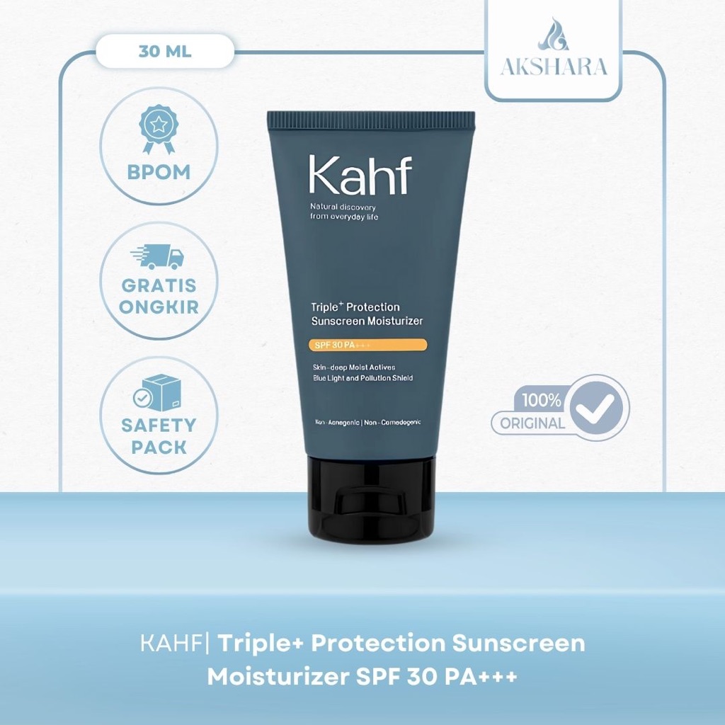 Jual Kahf Triple+ Protection Sunscreen Moisturizer SPF 30 PA+++ 30 ml ...