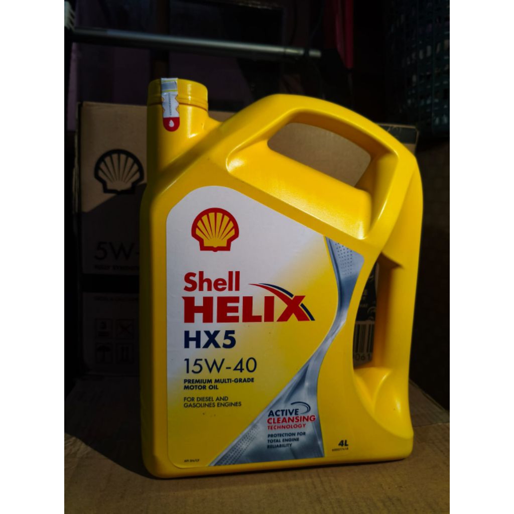 Jual OLI SHELL HELIX HX5 SAE 15W-40 4LITER ORIGINAL BARCODE HIJAU ...
