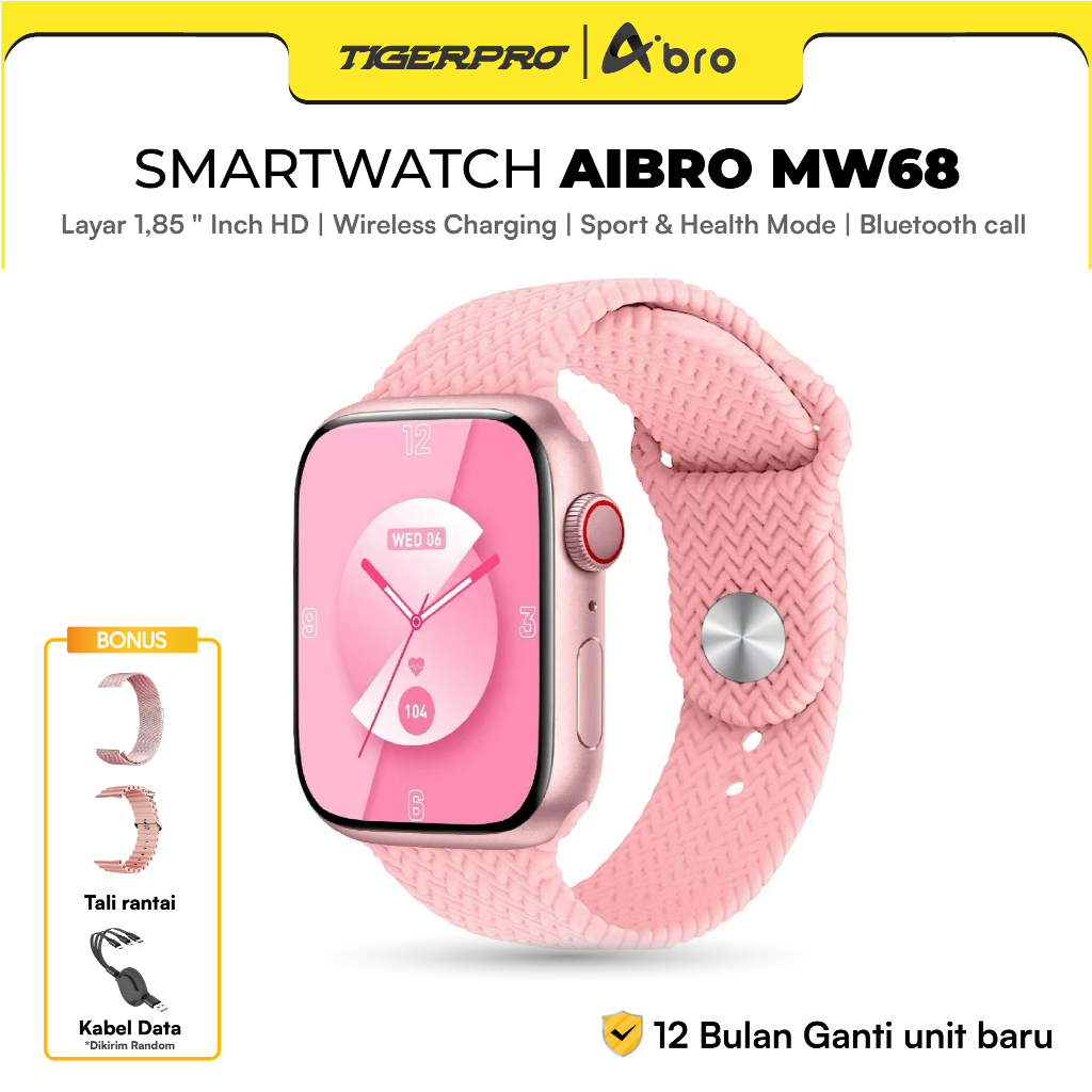 Jual AIBRO Bluetooth Smartwatch NEW MW68 PLUS Hi-Fi Sound Music ...