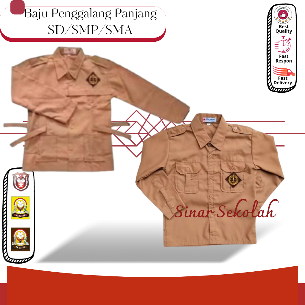 Jual Seragam Pramuka Penggalang Lengan Panjang Baju Pramuka Penggalang Tali Baju Pramuka ...