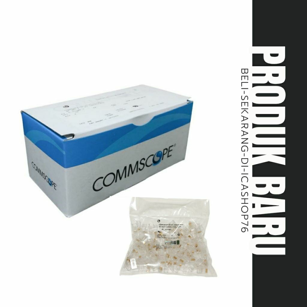 Jual AMP COMMSCOPE CONNECTOR RJ 45 CAT 6 @100PCS/PACK, KONEKTOR RJ 45 ...
