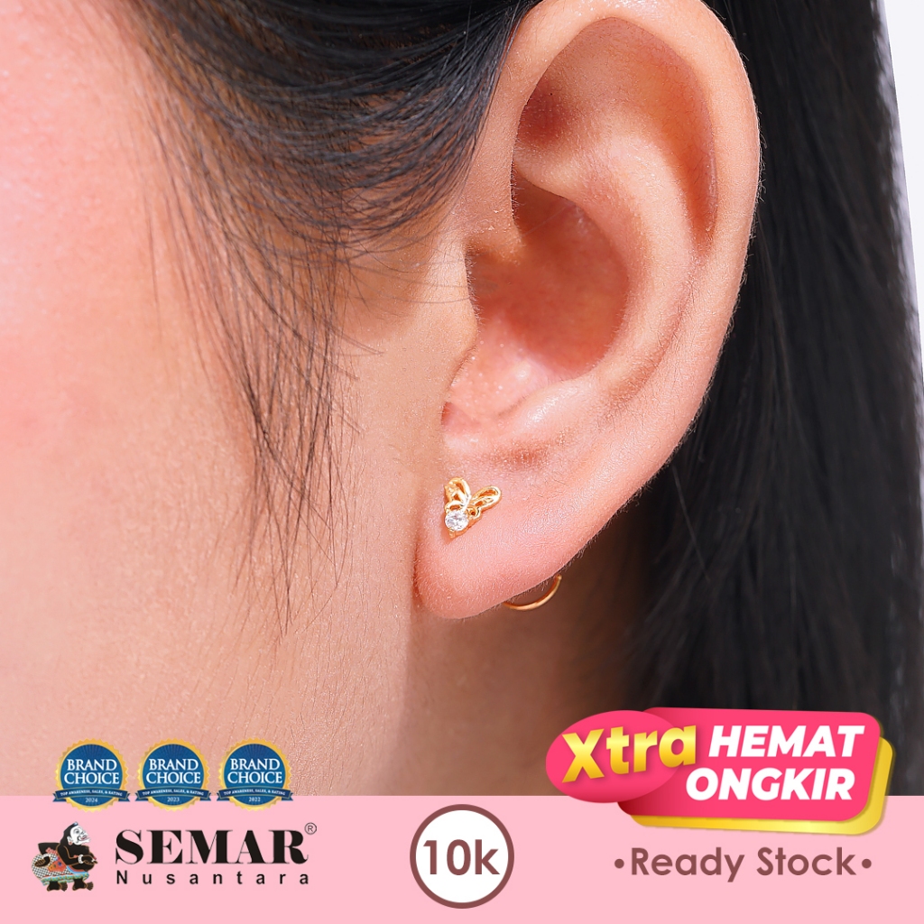 Jual Anting Emas Toge Aquilla Butterfly Gold 10K Semar Nusantara ...