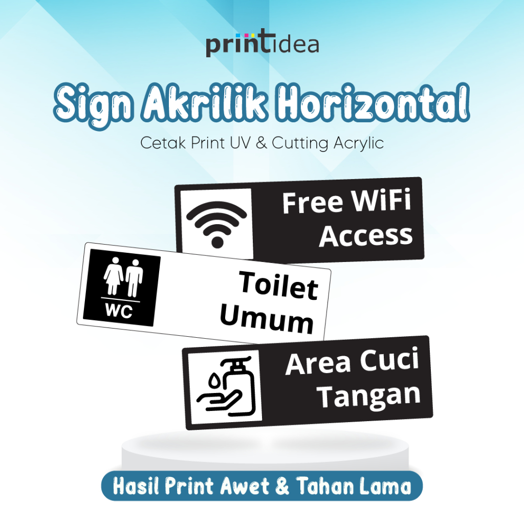Jual Signage Acrylic Tanda Toilet Akrilik Cetak UV Plakat WC Signage ...