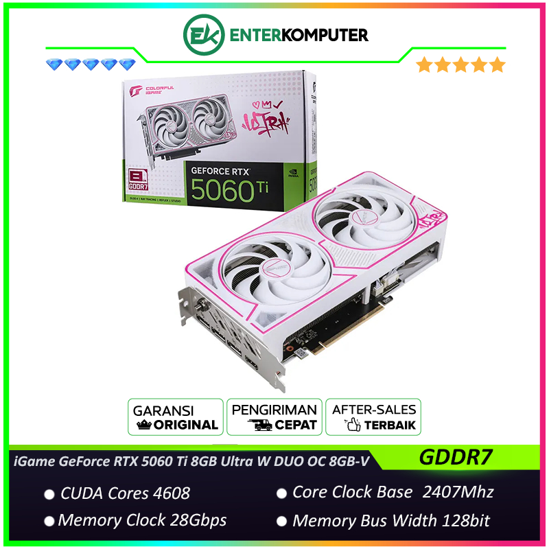 Jual iGame GeForce RTX 5060 Ti 8GB GDDR7 Ultra W DUO OC 8GB-V | Shopee ...