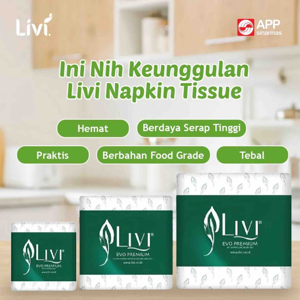 Jual TISSU LIVI TISSUE EVO PREMIUM NAPKIN LIVI TISU DINNER TISU ...