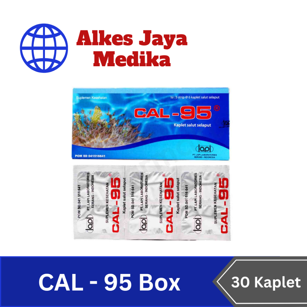 Jual Cal 95 Box Isi 30 Tablet - Kalsium Vitamin Tulang | Shopee Indonesia
