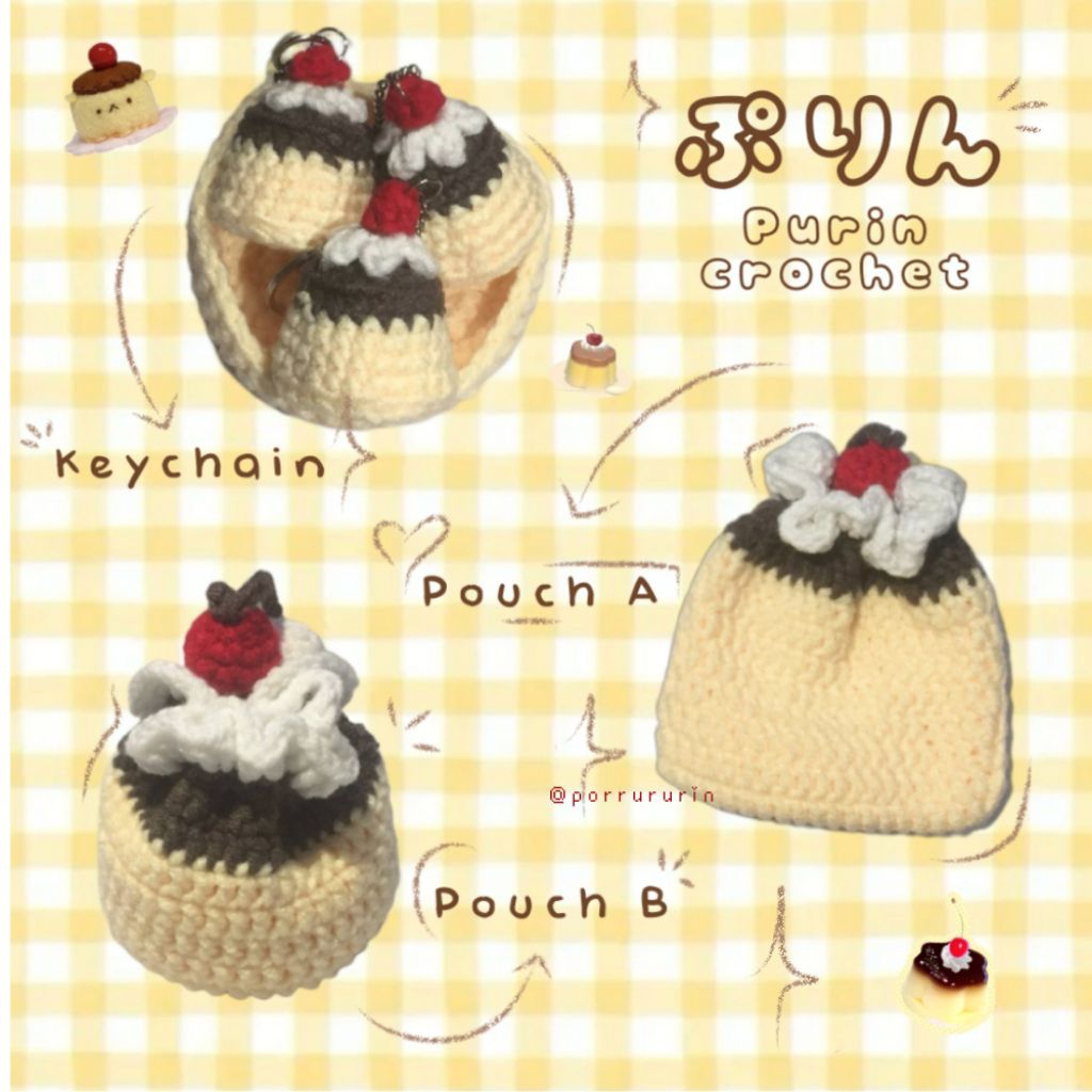 Jual Purin crochet keychain pouch rajut | Shopee Indonesia
