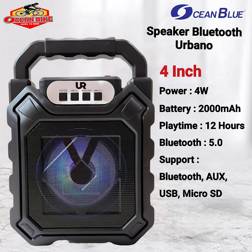 Jual OCEANBLUE Speaker Bluetooth Portable Urbano Stereo USB Micro SD ...