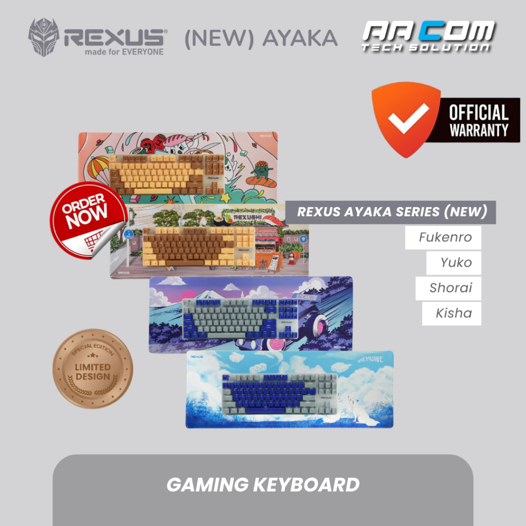 Jual REXUS NEW AYAKA SERIES - Bundling Keyboard Gaming TKL & Mousepad ...