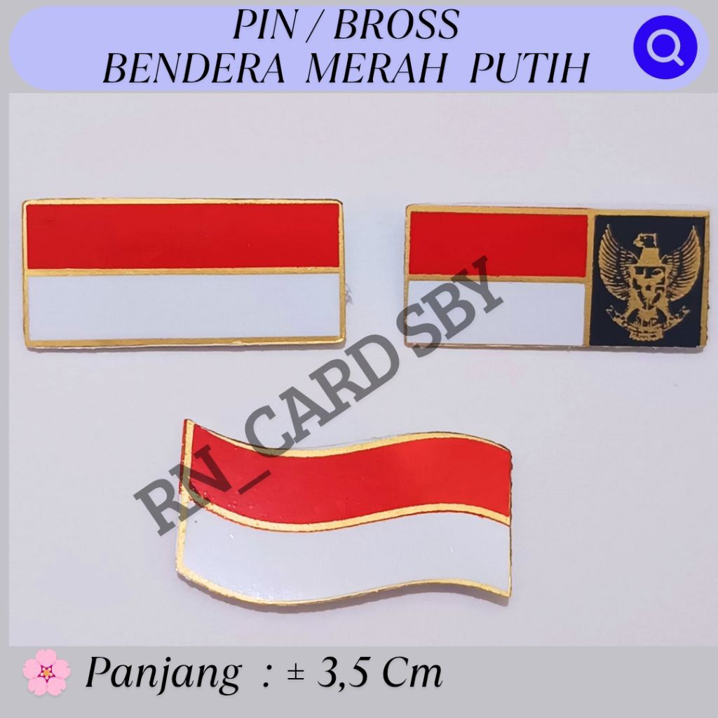 Jual ( 2 Pcs ) PIN MERAH PUTIH || BROSS MERAH PUTIH || PENITI MIKA ...