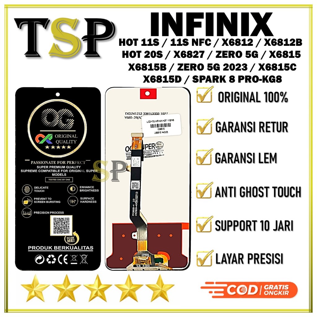 Jual LCD TOUCHSCREEN INFINIX HOT 11S NFC X6812 X6812B COMPLETE ORIGINAL ...