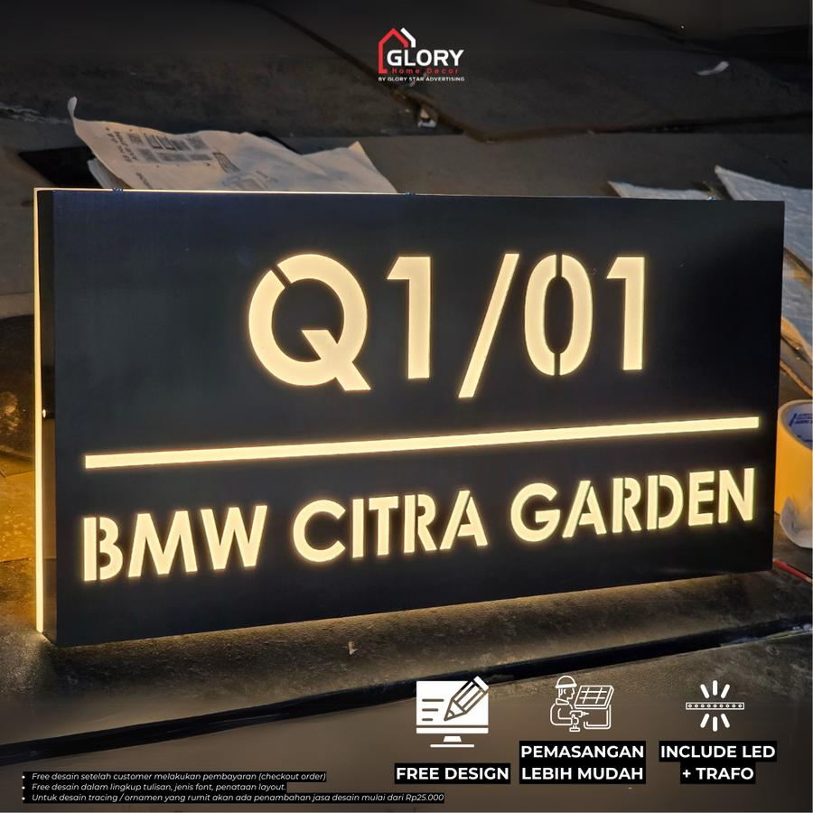 Jual Nomor Rumah Custom Laser Cutting Outdoor Tahan Karat / No Rumah ...