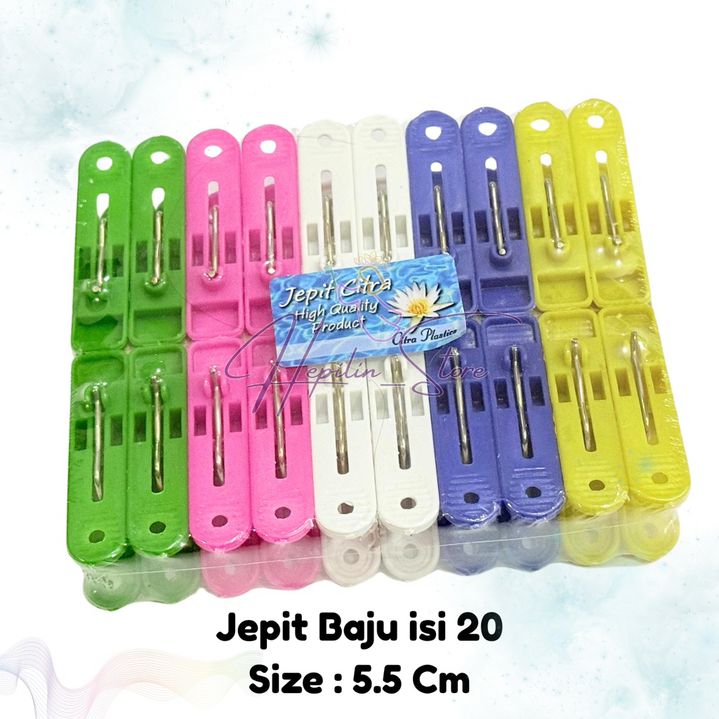Jual Jepitan Baju isi 20 Pcs / Jepit Baju Jemuran 1 Pack / Jepit ...