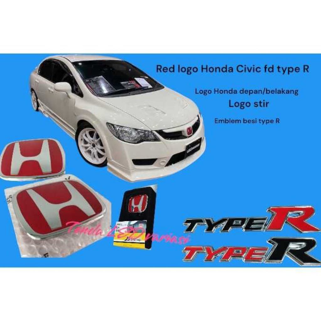 Jual Red logo Honda Civic FD type R tahun 2006-2012 Civic TypeR tahun ...