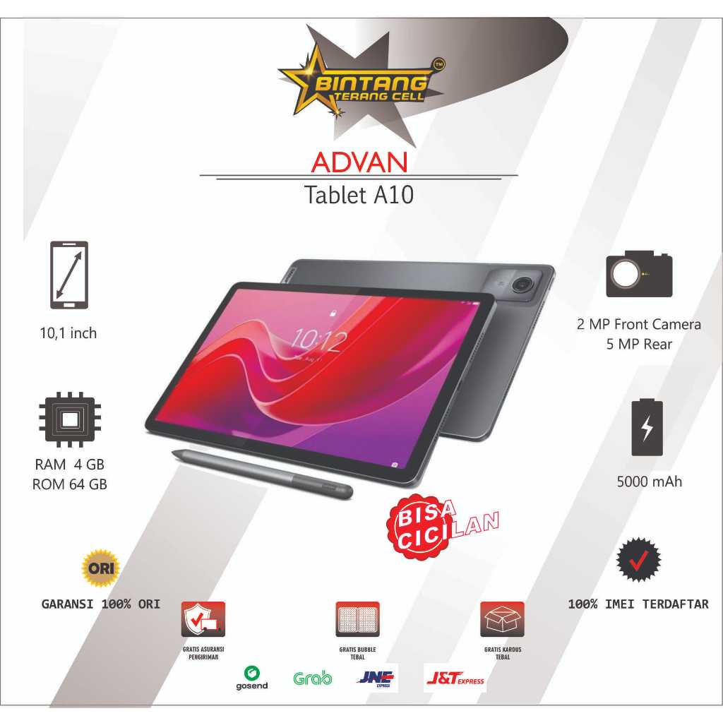 Jual Advan Tablet A10 RAM 4/64GB 10,1" (Wi-Fi Only) + Case Garansi ...