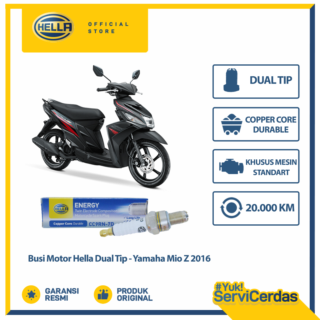 Jual Busi Motor Yamaha Mio Z 2016 Up Hella Dual Tip CC9RN-7D - Busi Mio ...