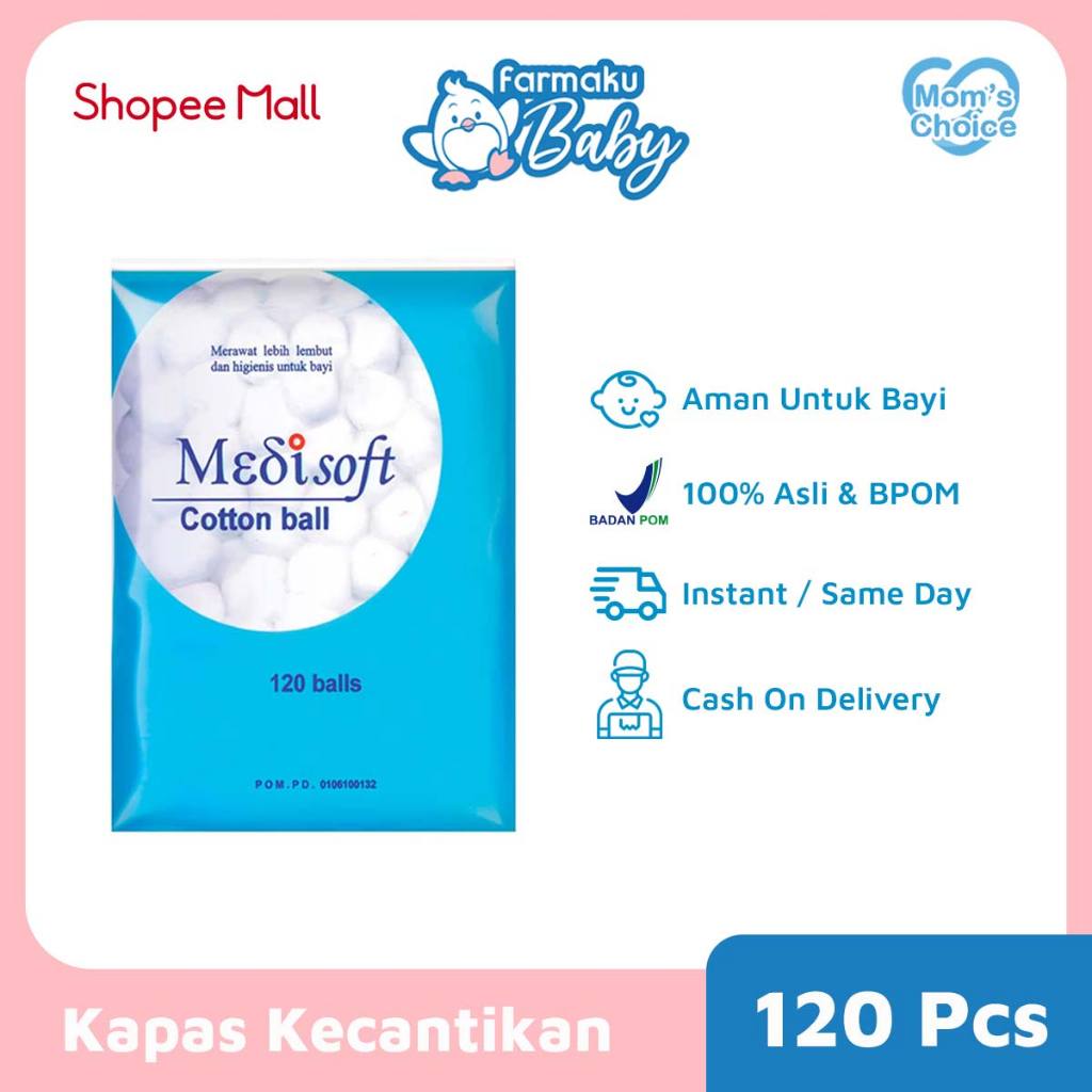 Jual Medisoft Cotton Ball 120 Pcs - Kapas Bola untuk Membersihkan Kulit ...
