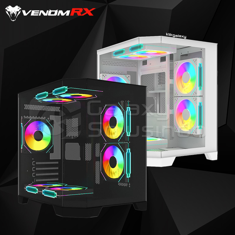 Jual VenomRX TITAN 3D MINI Tempered Glass M-ATX Gaming Case - Black ...