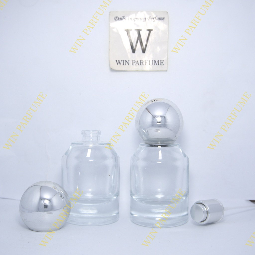 Jual Botol Parfume Mewah 30ml Hertic Semi Press Tutup Bulat Silver Ring ...