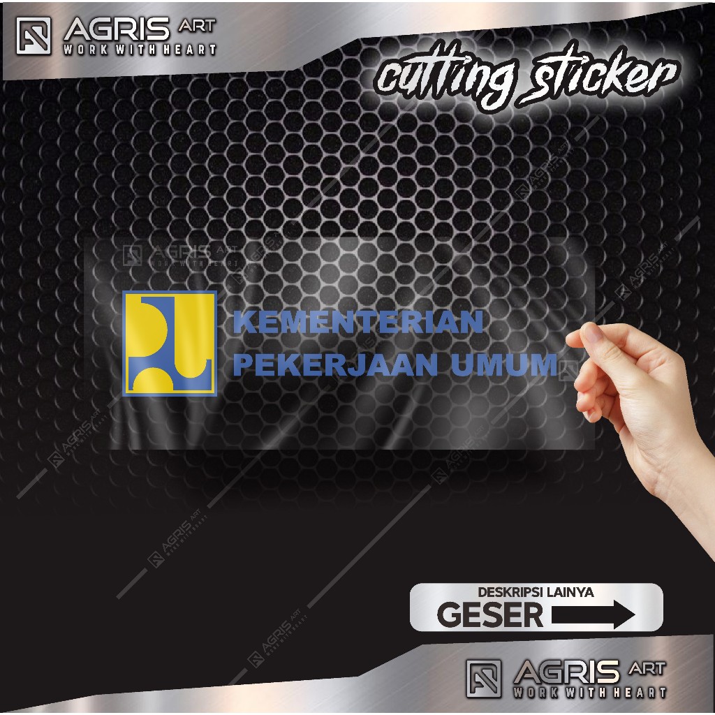 Jual stiker cutting sticker kementrian PU pekerjaan umum bukan printing ...
