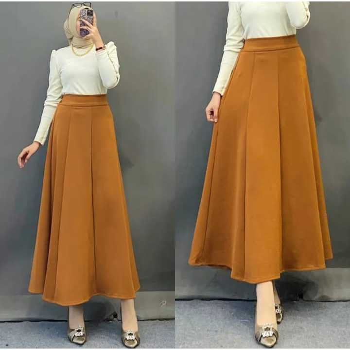 Jual Audy Skirt Rok Wanita Kekinian Scuba Premium - Rok Korean Style ...